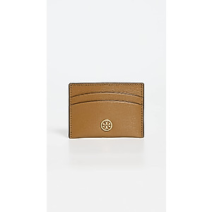Tory Burch Women's Robinson Card Case, Gray Heron, Grey, One Size