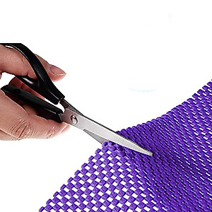 Shelf Liner Drawer Liner Non-Slip Mat Shelves Liners 12" X6.5’ Grid Pattern PVC Non-Adhesive Grip Liner Anti-Slip Mat for Kitchen Cabinets Wire Shelving Pantry Dresser Refrigerator (Purple)