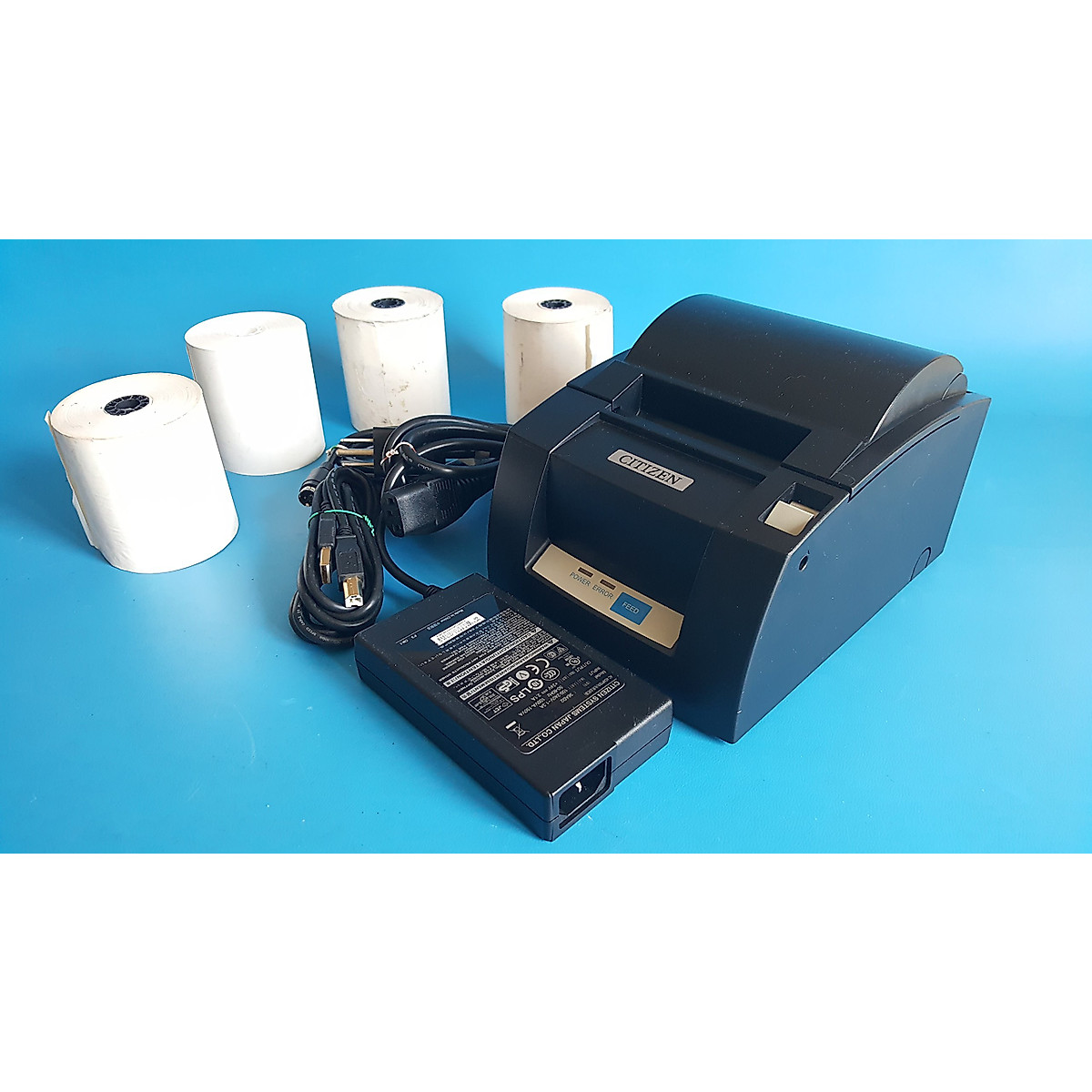 Citizen CT-S310A Thermal Receipt Printer USB with AC Adapter and 4 Rolls