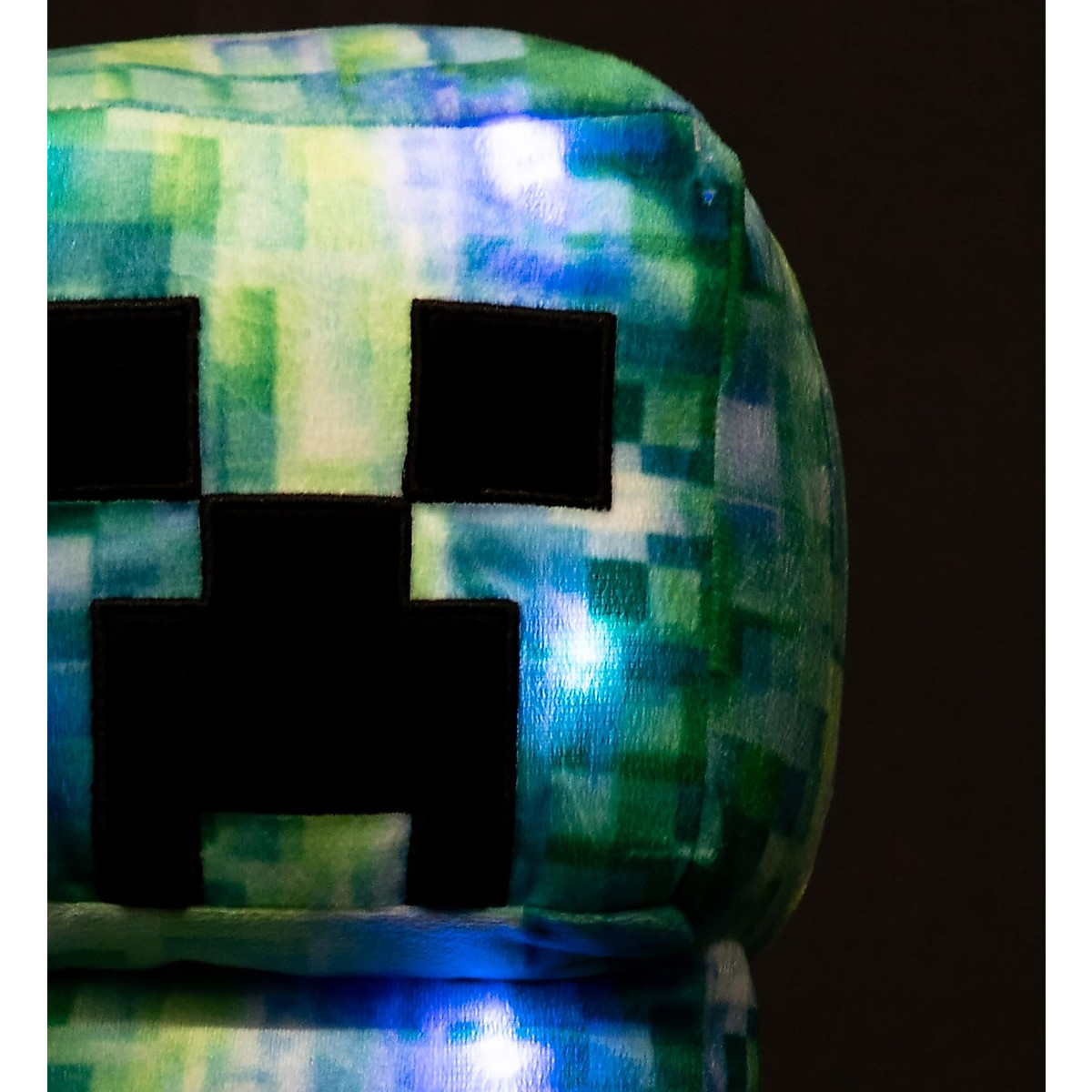 Minecraft Charged Up Creeper Pillow Buddy - Light up Plush - Super Soft Polyester Microfiber Character Pillow with LED Lights, 16 Inches