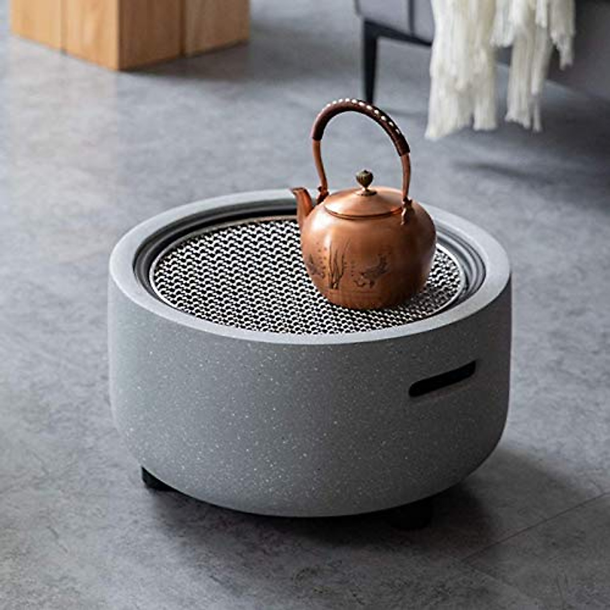 Wyxy Brazier for Garden and Patio, Barbecue Camping Bowl Barbecue with Poker, Barbecue Rack, Mesh Cover, Grate with Mesh Cover 45 35cm