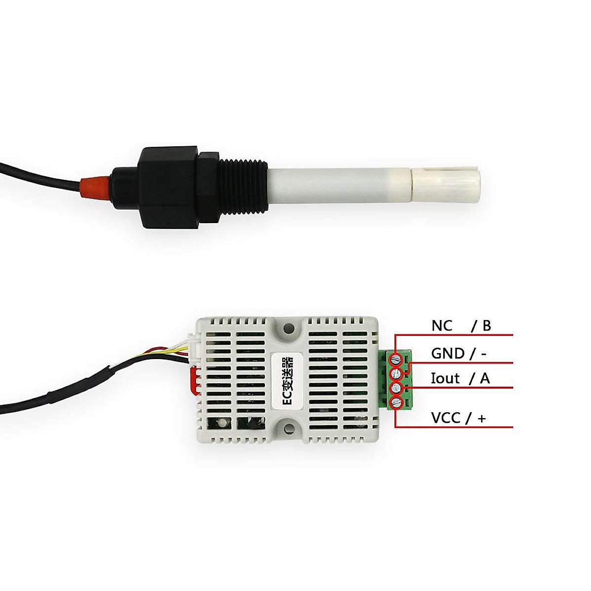 Taidacent Conductivity Transmitter EC Value Detection EC Sensor TDS Transmitter RS485 Voltage 4-20mA Online Water Quality Monitoring (4-20mA EC Transmitter (0-44000us/cm))