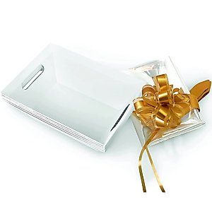 [5 Pk] Large White Baskets for Gifts Empty to Fill, Large Basket Bags, Gold Pull Bows | Wine Gift Basket Kit | DIY for Christmas, Easter, Bridesmaid, Wedding | Gift to Impress- Upper Midland Products