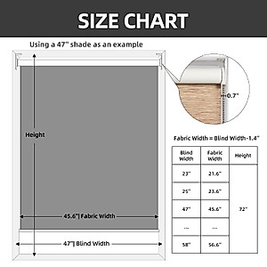 RED GRAPES Roller Window Shades,100% Blackout UV Protection Roller Blinds,Window Blind with Thermal Insulated,Window Shade for Home Office Living Room,Easy to Install(Light coffee, 36'')