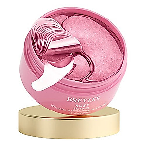 BREYLEE Rose Eye Mask– 60 Pcs - Puffy Eyes and Dark Circles Treatments – Look Younger and Reduce Wrinkles and Fine Lines Undereye, Improve and Firm eye Skin - Pure Natural Material Extraction