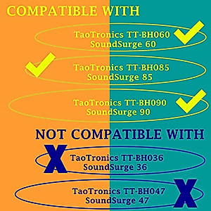 TaiZiChangQin Ear Pads Cushions Replacement Compatible with TaoTronics TT-BH060 TT-BH085 TT-BH090 Headphone ( Upgrade Fabric Earpads )