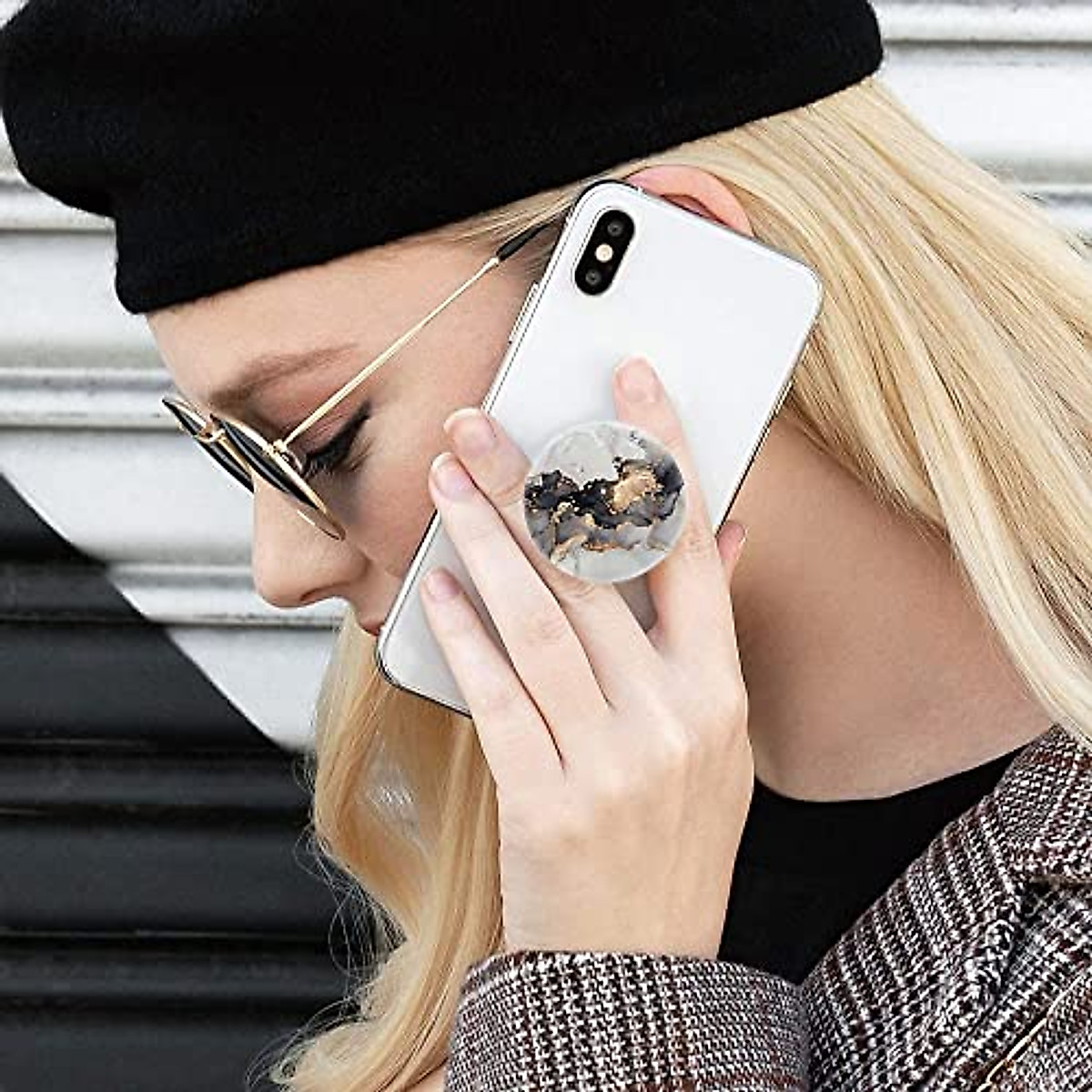 Mount and Stand for Smartphones and Tablets 3 Pack - Marble Rose Gold Geometric Heart Pink