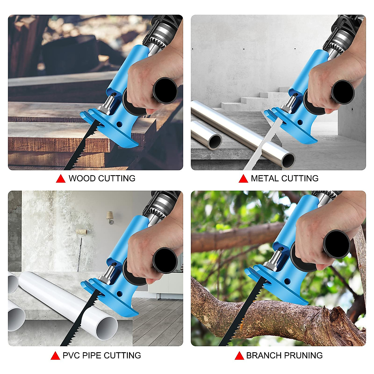 EVTSCAN Reciprocating Saw Adapter, Electric Drill Modified to Jigsaw Converter Attachment, Multipurpose DIY Home Improvement Tool for Cutting Wood