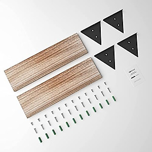 ROSEYAT Wood Floating Shelves for Wall Décor, Rustic Wood Wall Shelf for Bathroom, Bedroom, Living Room, Laundry, Kitchen Storage & Decoration, Floating Bathroom Shelf Set of 2 (Paulownia)