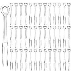 LASSUM 200PCS Disposable Plastic Cocktail Picks Fruit Forks,Forks Bistro Cocktail Forks Tasting Appetizer Forks Set Mini Cake Forks (Clear)