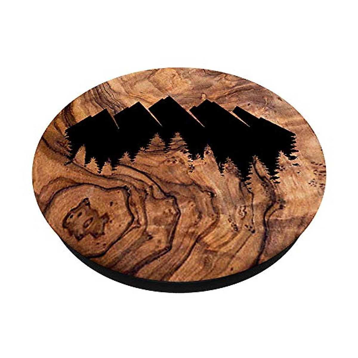 Mountain Range Forest Burned Woodgrain Wood-Burn PopSockets PopGrip: Swappable Grip for Phones & Tablets