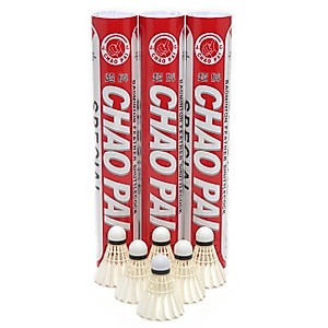 CHAOPAI Red 77 Goose Feather Badminton Shuttlecocks 2 doz