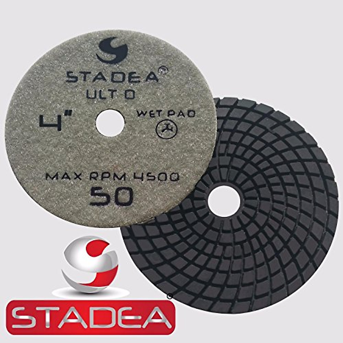 Stadea PPW108X Granite Polishing Pads 4" Diamond Pad Black Buff For Granite Quartz Stones Polish
