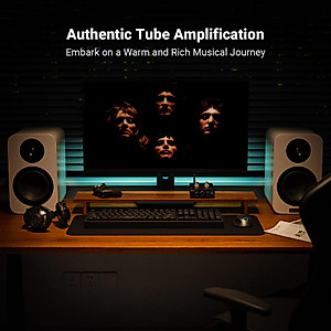 Fosi Audio P3 Tube Preamp Headphone Amplifier Home Audio Preamplifier Mini Vacuum Pre Amp Receiver with Bluetooth aptX LL HD Bass Treble Tone Controls for HiFi Stereo Active Speakers with RCA AUX Jack