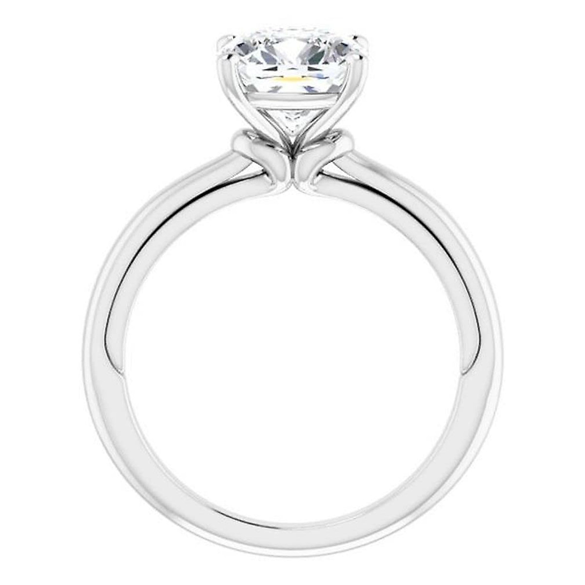 10K Solid White Gold Handmade Engagement Ring 2.5 CT Cushion Cut Moissanite Diamond Solitaire Wedding/Bridal Rings for Women/Her Propose Ring (4)