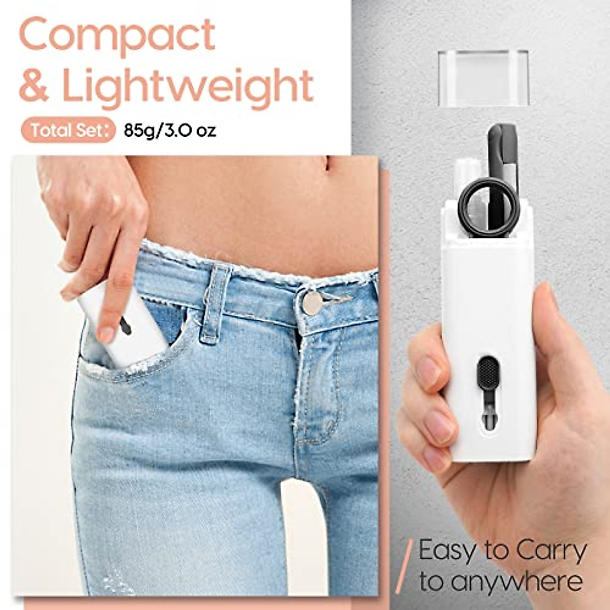 7 in 1 Airpod Keyboard Cleaner Kit with 5ML Screen Cleaner Spray,MMH Electronic MacBook Laptop Screen Earbud Cleaning Tool with Cleaning Pen Brush for iPod,Phone,Tablet,PC,Computer,Headphone Dark Gray