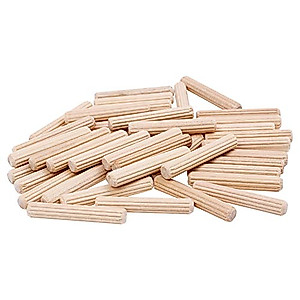 100 Pack 1/4" Wood Dowel Pins Straight Grooved Pins for Furniture Door and Art Projects (1/4 in)