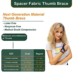 IRUFA, 3D Breathable Spacer Fabric Reversible CMC Joint Thumb Stabilizer, Splint Spica, Abducted Thumb for BlackBerry Thumb, Trigger Finger, Mommy Thumb, One PCS (Regular)