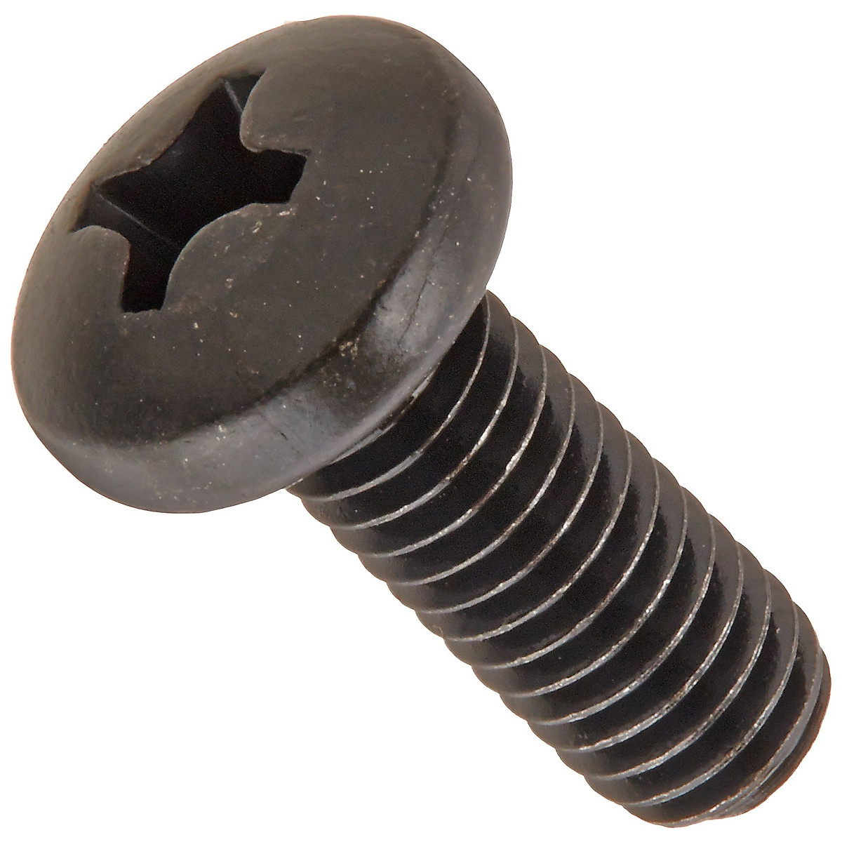 Small Parts Steel Pan Head Machine Screw, Black Oxide Finish, Meets ASME B18.6.3, #2 Phillips Drive, #10-32 Thread Size, 1/2" Length, Fully Threaded, Import (Pack of 100)