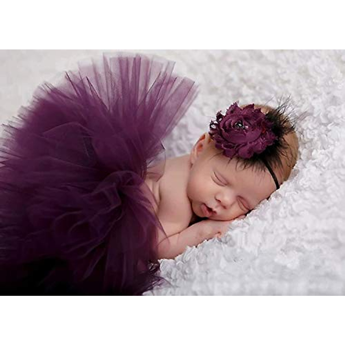 Newborn Baby Girl Tutu Suit/Baby Girl Photography Props Set (Purple)