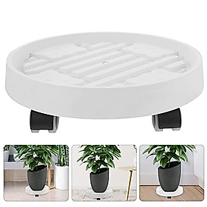 Yardwe Indoor Plants Plant Caddy with Wheels Round Flower Pot Mover Wheeled Planter Saucer Tray Plant Pot Pallet Dolly Caster for Garden Balcony Outdoor Plant Pots Indoor