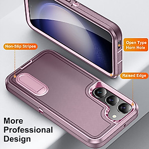 BaHaHoues Samsung Galaxy S23+ Plus Case, Shockproof/DropProof Military Grade Protective Cover with Built in Kickstand, Wireless Charging Compatible, Night Purple/Baby Pink