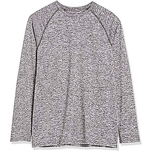 Amazon Essentials Men's Tech Stretch Long-Sleeve T-Shirt (Available in Big&Tall), Dark Grey Heather, Large