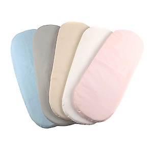 Tadpoles Luxe Cotton Set of 2 Moses Basket Fitted Sheets with Foam Pad - White