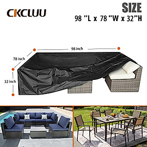 CKCLUU Patio Furniture Set Cover Outdoor Sectional Sofa Set Covers Outdoor Table and Chair Set Covers Water Resistant Large 98 Inch L x 78 Inch W x 32 Inch H