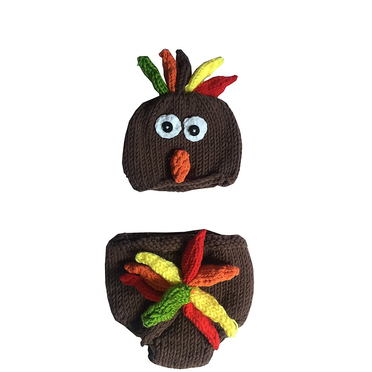 Ufraky Baby Turkey Knitted Crochet Hat Diaper Newborn Infant Photography Prop Costumes(Turkey)