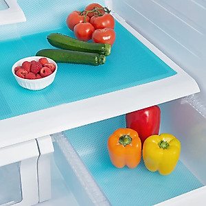 Con-Tact Brand Refrigerator Shelf and Bin Liner, Embossed Durable Washable Non-Adhesive Water and Oil Proof Reusable BPA Free Fridge Mat, 17.6" x 11.3", Teal, 3 Pack