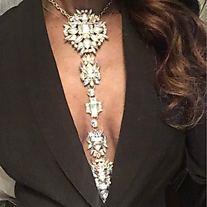 Zoestar Gorgeous Crystal Body Chains Sexy Bikini Necklace Waist Chain Jewelry for Women (Colorful)