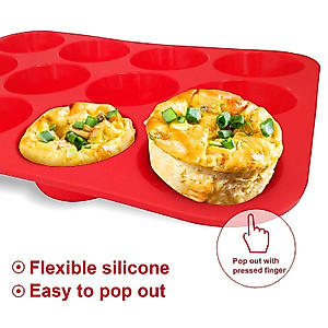 Walfos 2 Piece Silicone Loaf Pan Set and 2 Piece Silicone 12 Cups Regular Muffin Pan Set - Non-Stick Silicone, Just PoP Out ! Food Grade and BPA Free !