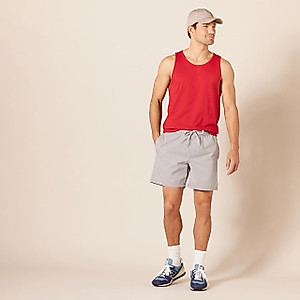 Amazon Essentials Men's Slim-Fit Tank Top, Red, Large
