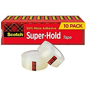 Scotch Super-Hold Tape, 10 Rolls, Transparent Finish, 50% More Adhesive, Trusted Favorite, 3/4 x 1000 Inches, Boxed (700K10)