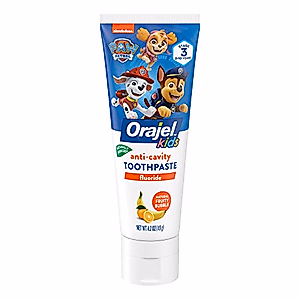 Orajel Kids Paw Patrol Anti-Cavity Fluoride Toothpaste, Natural Fruity Bubble Flavor, 4.2oz Tube