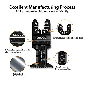 Oscillating Tool Blades LEILUO 100 Pack Wood Multitool Blades Kit Packed by Storage Bag Fit DeWalt Milwaukee Makita Ryobi and More