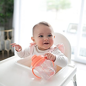 Dr. Brown's Milestones, Baby's First Straw Cup Sippy Cup with Straw, 6m+, 9oz/270ml, 2 Pack, Coral & Olive Green, BPA Free