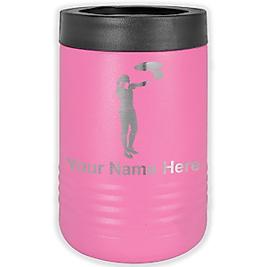 LaserGram Double Wall Insulated Beverage Can Holder, Boxer Woman, Personalized Engraving Included (Standard Can, Pink)