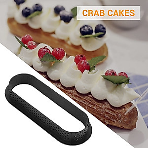 YUPVM 12 Pieces Oval Tart Rings Heat-Resistant Perforated Cake Mousse Non Stick Bakeware Tart Cake Cake Rings