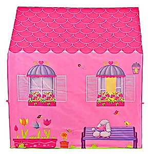 POCO DIVO Flower House Princess Castle Girls City Garden Pink Palace Play Tent Kids Playhouse