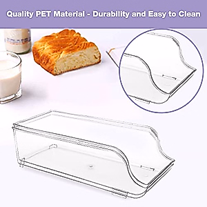 Puricon 2 Pack Refrigerator Organizer Bins Can Dispenser Storage Holder, Soda Beverage Canned Food Container Bin Clear Plastic Pantry Storage Rack for Fridge Kitchen Countertops Cabinets -Standard Can