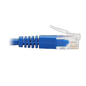 Tripp Lite Up Angle Cat6 Ethernet Cable, Gigabit Molded Slim UTP Network Patch Cable, Blue, 15 ft. (N204-S15-BL-UP)