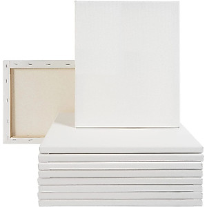 10 Pack Canvas Panels 16" x 12" Rectangle 40 X 30CM 100% Cotton White Blank Stretched Canvas Boards for Painting Craft Drawing Acrylics Canvas Art Board Acrylic Oil Paint DIY Kids Children Adults