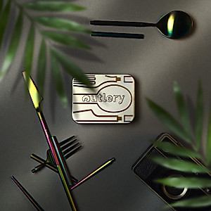 Outlery | Collapsible, Reusable Straw for Travel and Day Trips Stainless Steel Metal Bundle with Outlery | Portable & Reusable Stainless Steel Travel Cutlery Set(Rainbow)