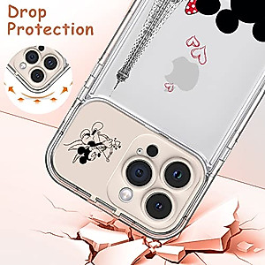 JoySolar for iPhone 13 Pro Max 6.7" Cute Cartoon Phone Case with Makeup Mirror, Phone Cases for Women Teen Girls Funny Cool Unique Protective Cover for iPhone 13 Pro Max, Mini Miki