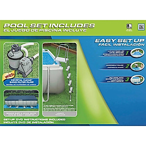 Intex 18ft X 9ft X 52in Ultra Frame Rectangular Pool Set with Sand Filter Pump, Ladder, Ground Cloth & Pool Cover