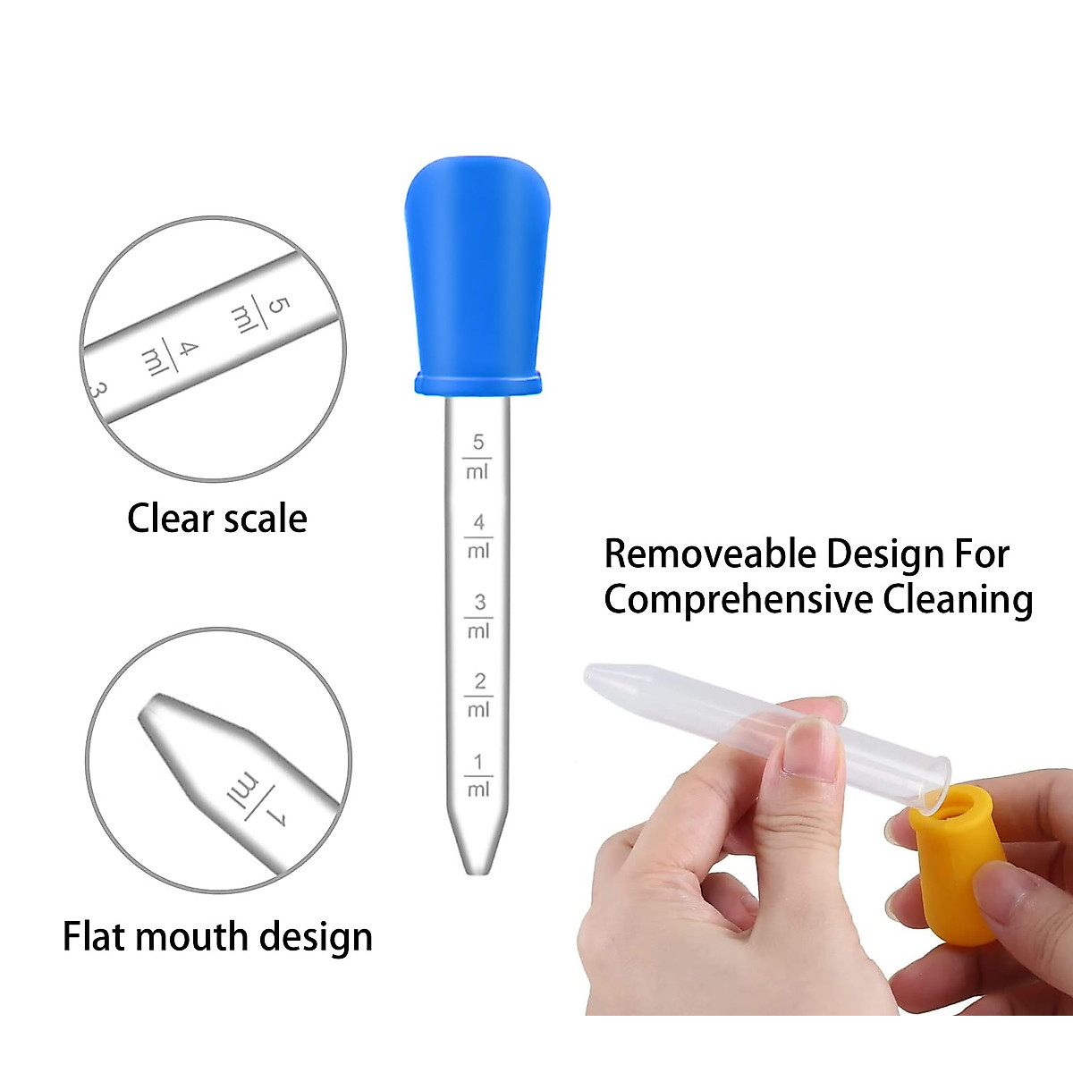 20 PCS Liquid Droppers with 2 Clean Brushes - 5ml Clear Silicone Eye Pipettes Dropper with Bulb Tip for Kids Candy Molds, Gummy Bear, Oil Science, Crafts Projects