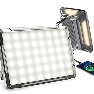 LED Camping Lantern Rechargeable 4400LM,Unique Double Light Panels, 9000mAh,Portable,8 Light Modes,Fill Light, Tent Light for Power Outages, Emergency, Hurricane, Home, Hiking