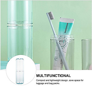 DOITOOL Travel Toothbrush Case Clear Plastic Toothbrush Toothpaste Holder Container Portable Toothbrush Cup Organizer Travel Washing Cup for Camping Travel Business Blue